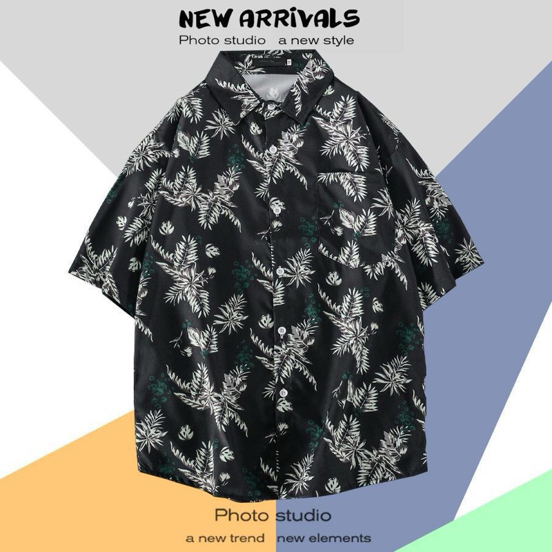 READY STOCK🇲🇾Men Women Beach T-shirt Hawaii lelaki Bunga Raya pantai ...