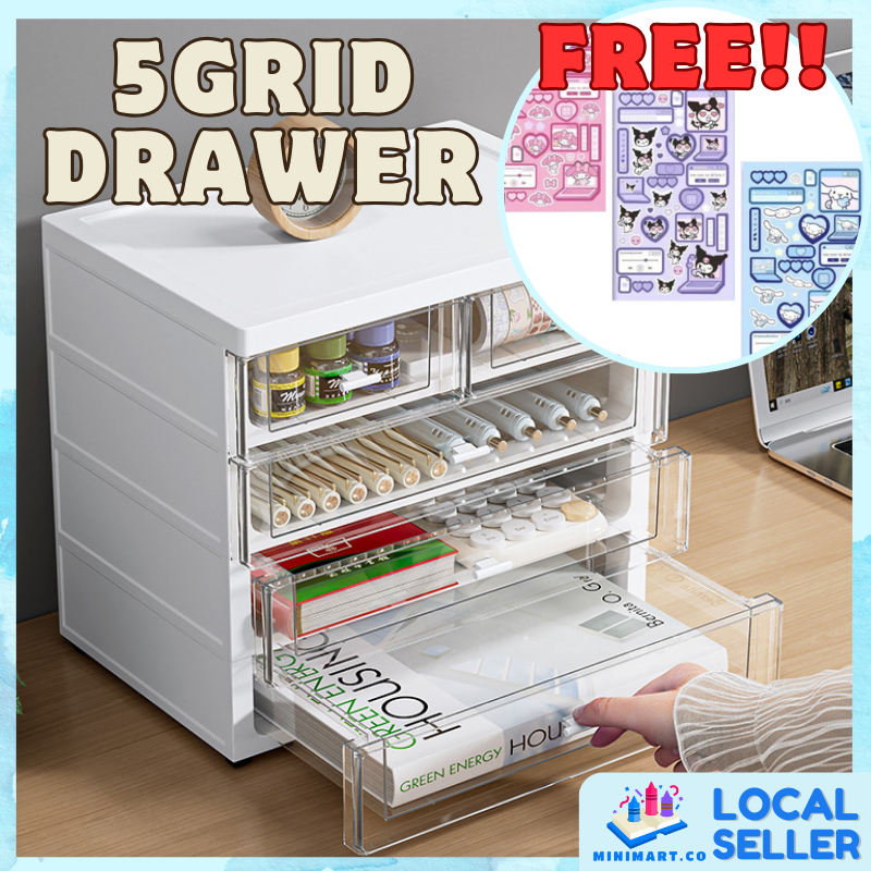 Transparent Desktop Storage Drawer Desk Organizer Box A4 Paper File ...