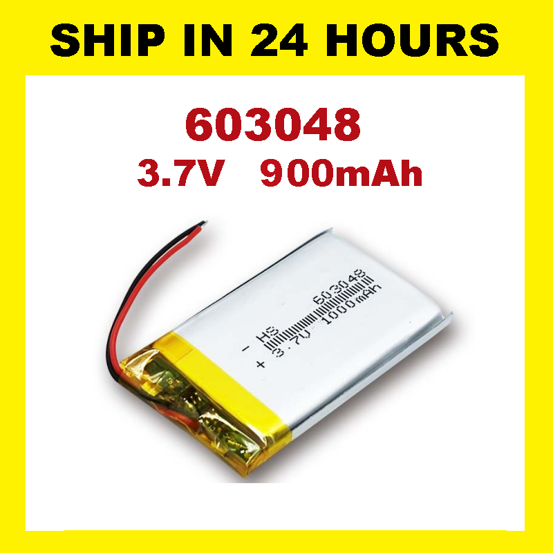 603048 Lithium Polymer Battery 3.7V 900mAh MP3 MP4 GPS Bluetooth Quran ...