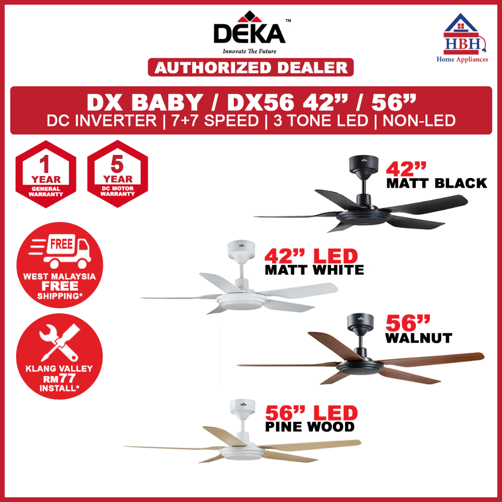 (RM77 Install) Deka DX56 DX Baby 56'' 42'' DC Inverter 7 + 7 Speed ...