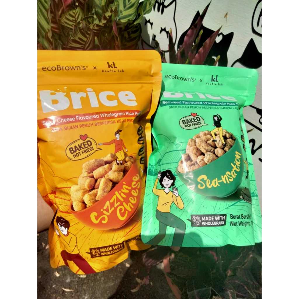 Ecobrown's Brice Wholegrain Rice Puff (Spicy Cheese Flavoured & Seaweed ...