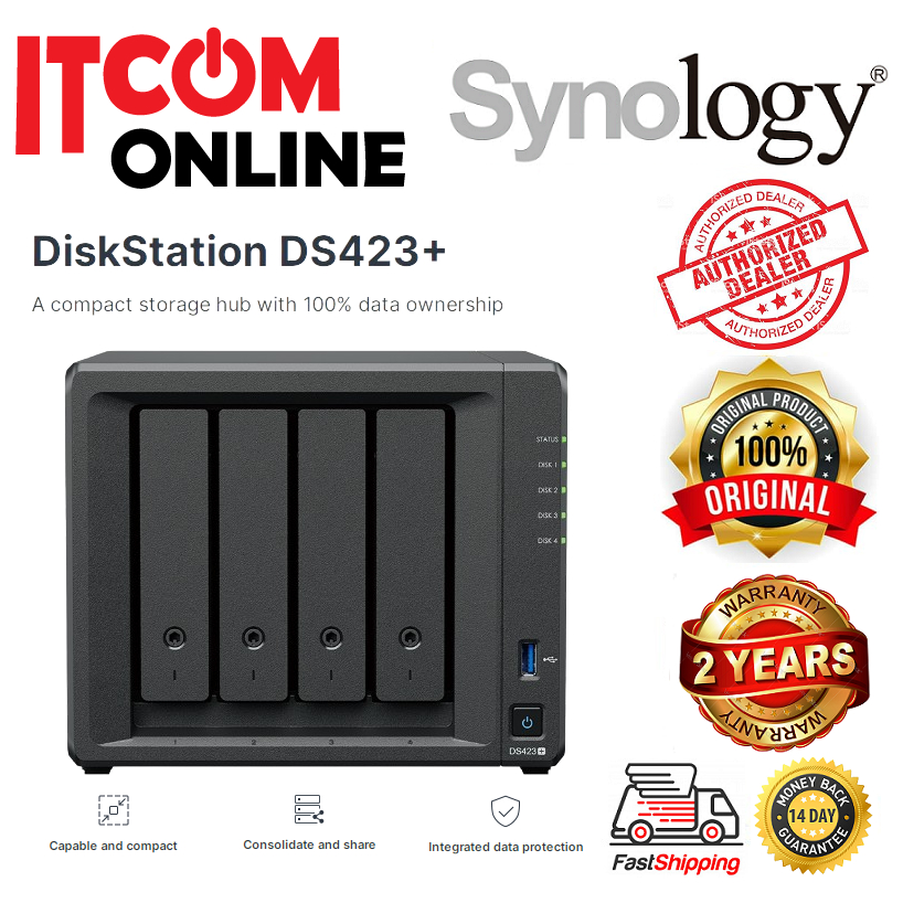 NAS SYNOLOGY ENCLOSURE 4-BAYS/INTEL CELERON J4125 DC 2.0GHz/2GB DDR4 ...