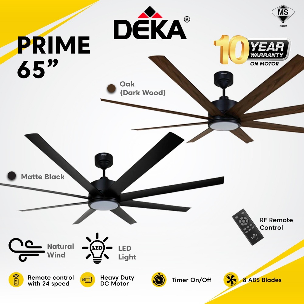DEKA + PRIME 65 LED 24 Speed 8 Blades DC Motor Designer Ceiling Fan ...