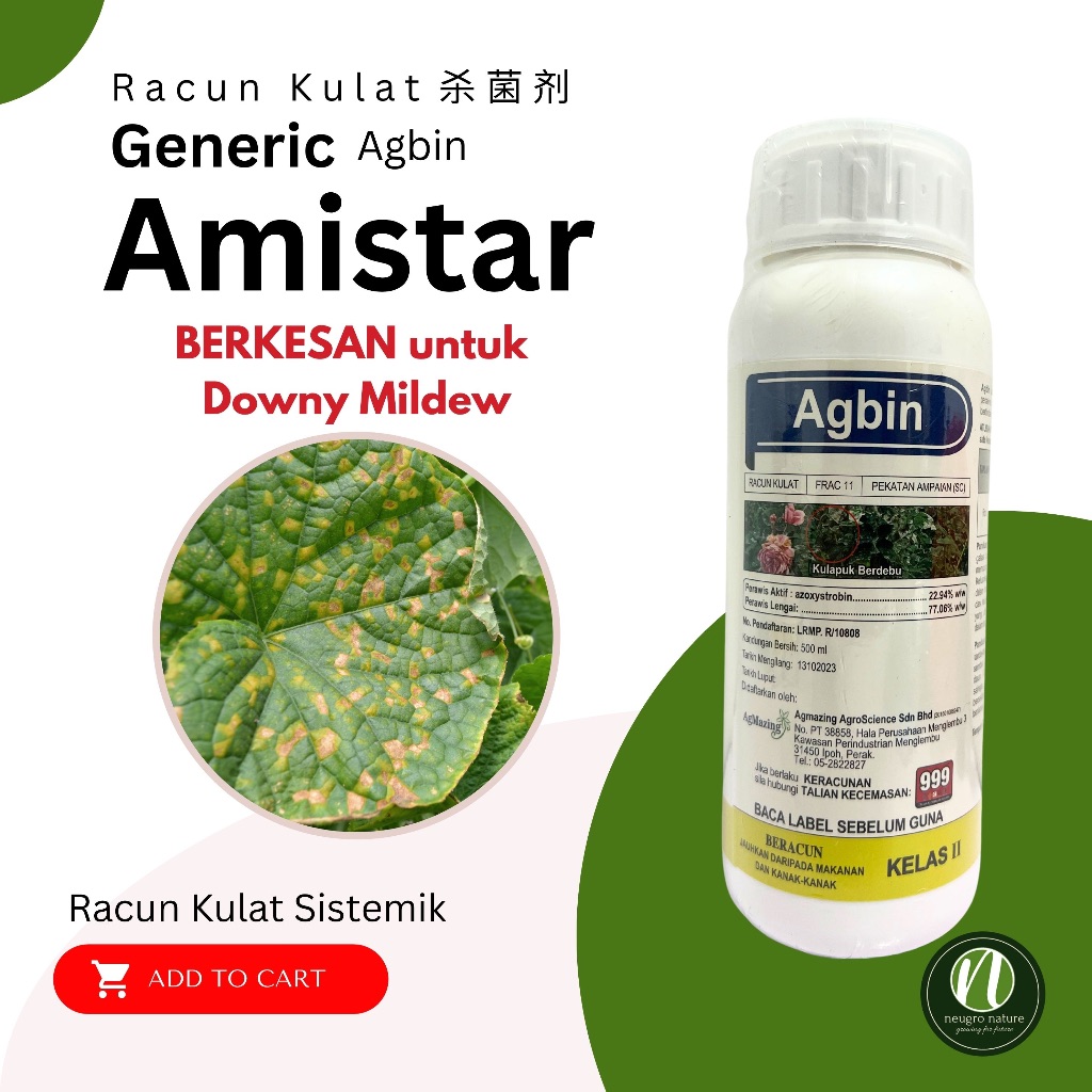 Agbin 500ml / 1L Azoxytrobin Fungicide (Generic Syngenta AMISTAR) Racun ...