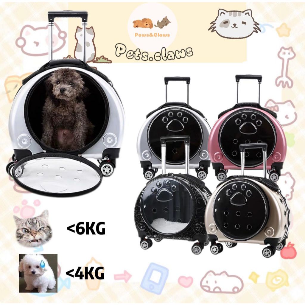 Pet Trolley Case Transparent Cat Bag Pet Carrier Backpack Trolley Cag ...