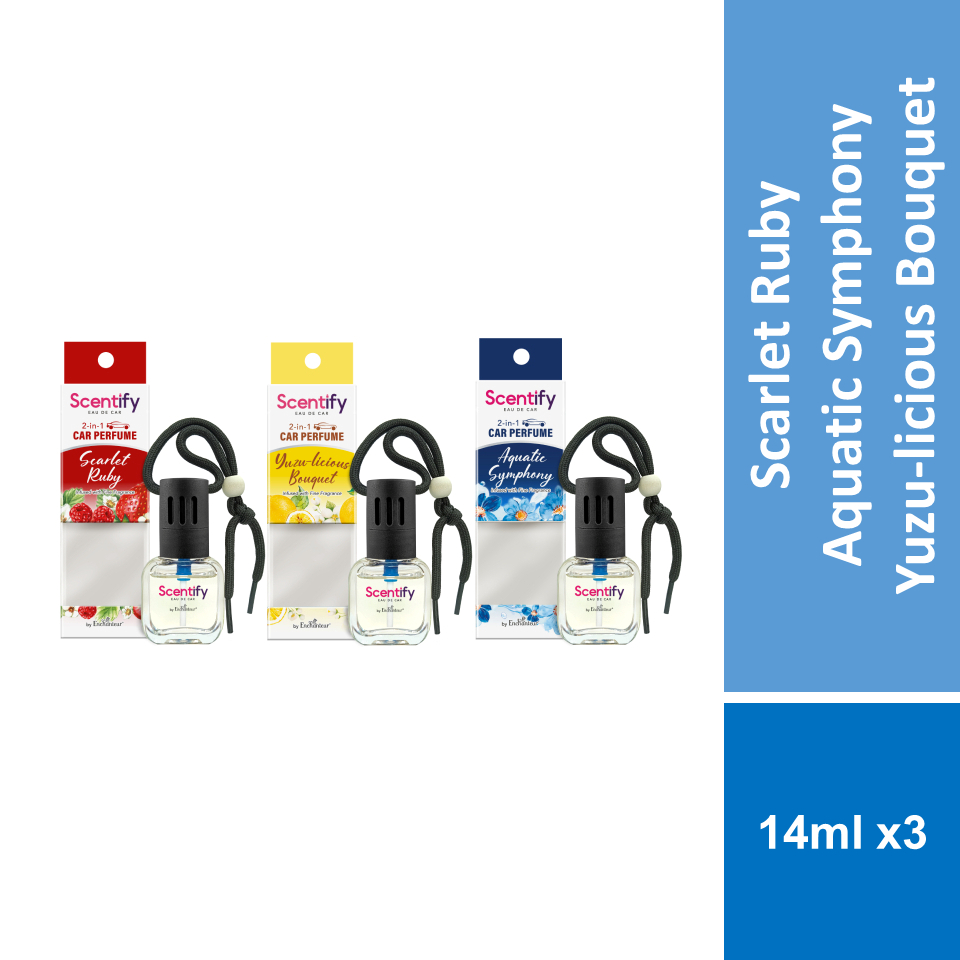 Scentify Eau De Car Value Bundle | Scarlet Ruby | Aquatic Symphony | Yuzu-licious Bouquet | Car ...