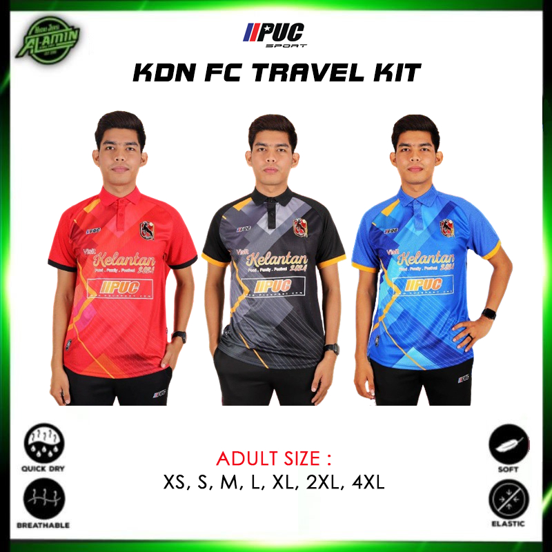 Jersi KDN FC Travel Kit (Dynamic) | Black, Blue & Red | PUC Sport ...