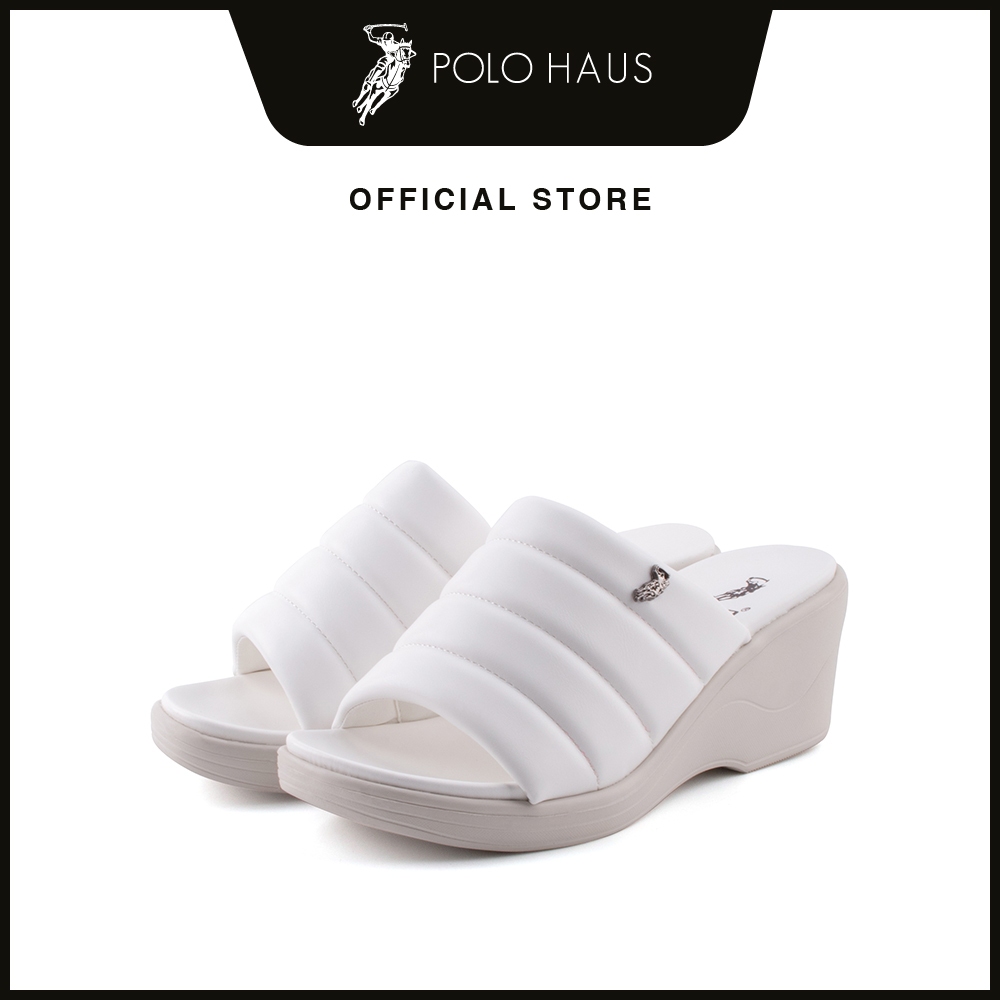 POLO Ladies Aviama Platform Wedges Sandals -P82402-AN02SV-0-WHITE ...