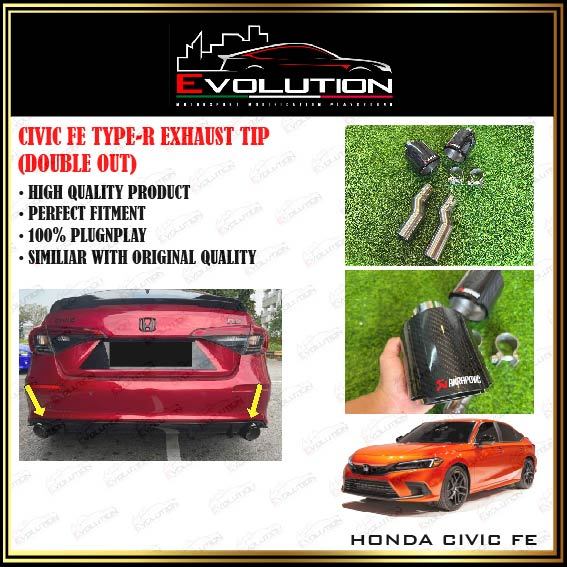 CIVIC FE TYPE R EXHAUST TIP AKRAPOVIC EXHAUST TIP(DOUBLE OUT) | Shopee ...