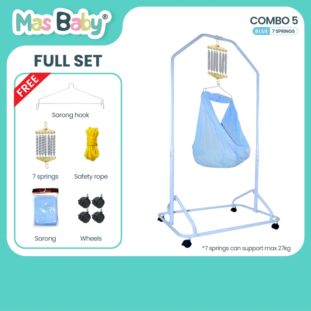 Mas Baby Spring Cot Full Set Cradle Stand Buaian Bayi Sama Motor ...