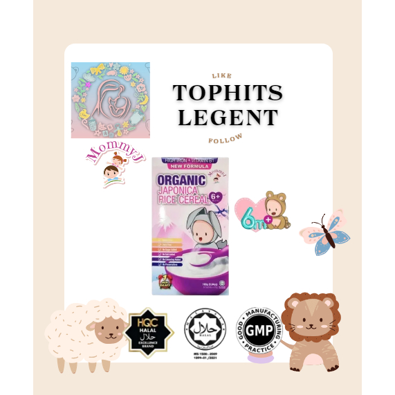 MommyJ Organic Baby Rice Cereal (8 Sachets x 15g) New Formula with Iron Fortified | Shopee Malaysia