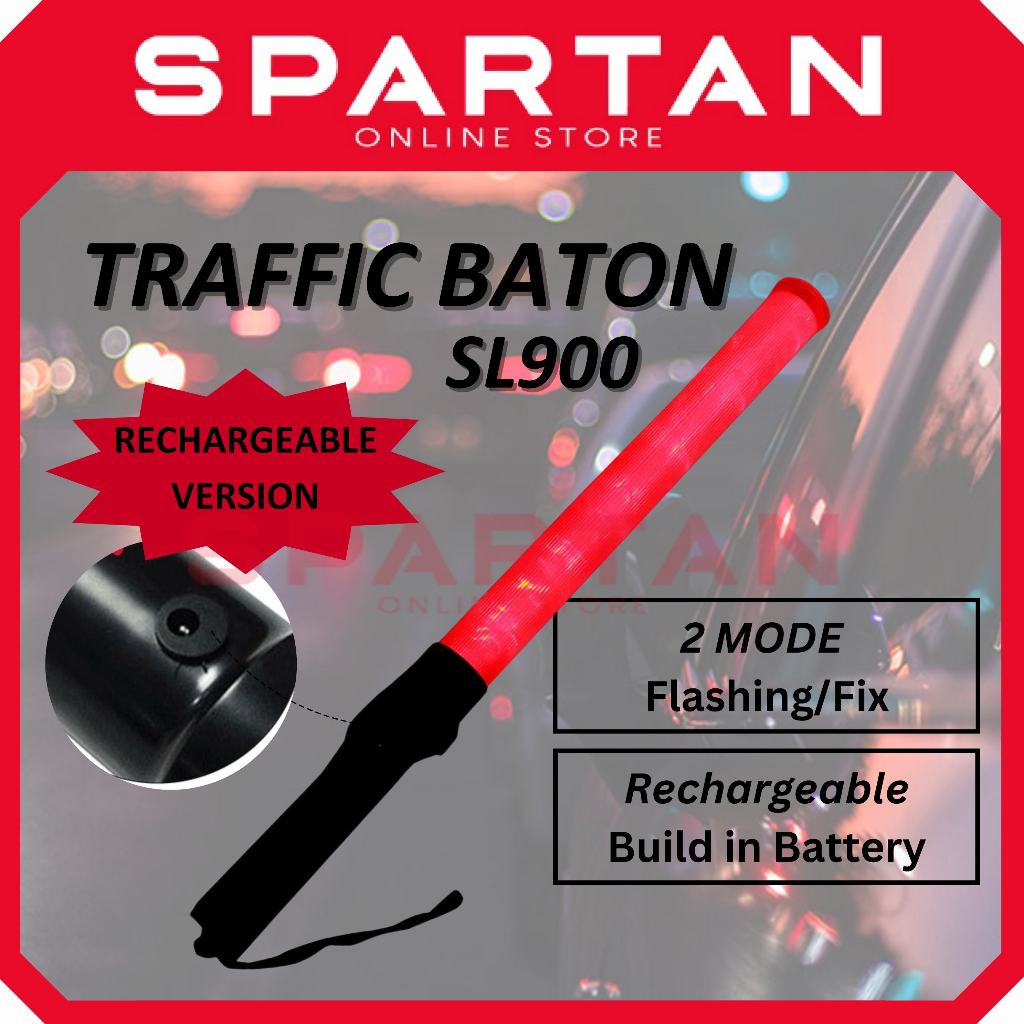 SL900 LED Traffic Baton Light Red Green Flashing | Road Control Warning ...