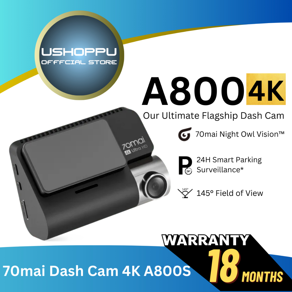 70mai 4K Dash Cam A800S Built-in GPS ADAS 140°FOV 70mai Camera Car DVR ...