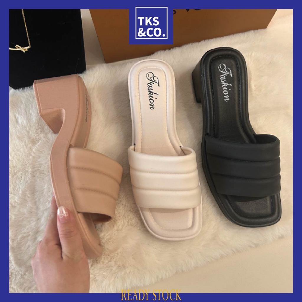 TKS&CO Women High heels Sandals Wedges 6CM Thick Kasut Tinggi Perempuan Lawa SP1042 | Shopee ...