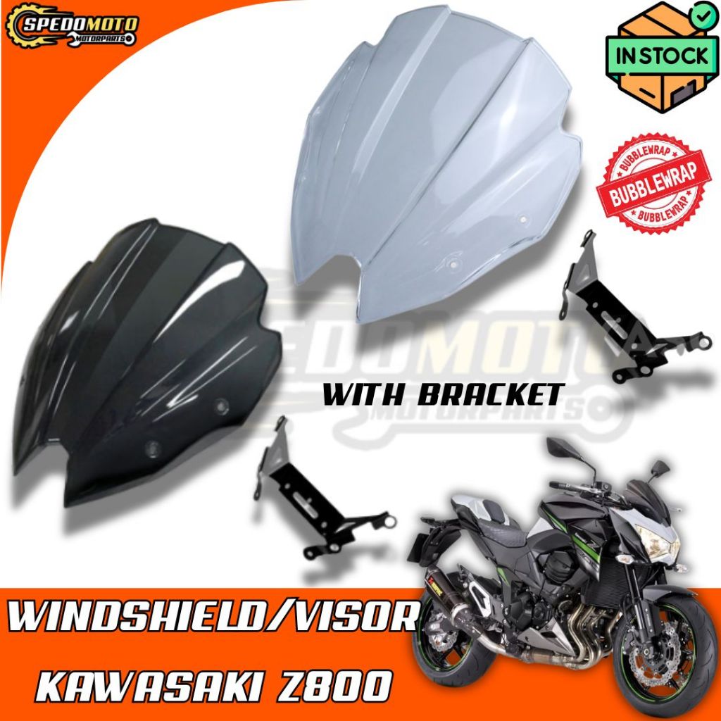 VISOR Z800 / WINDSHIELD KAWASAKI Z800 ( WITH BRACKET ) | Shopee Malaysia