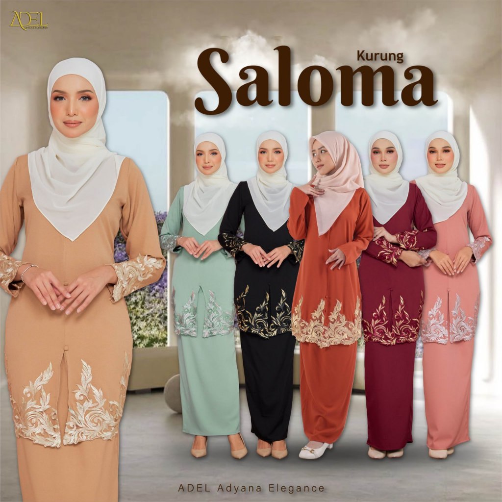 SALOMA(PLUSSIZE) Baju raya 2024 viral Premium Soft Como Crepe Baju ...