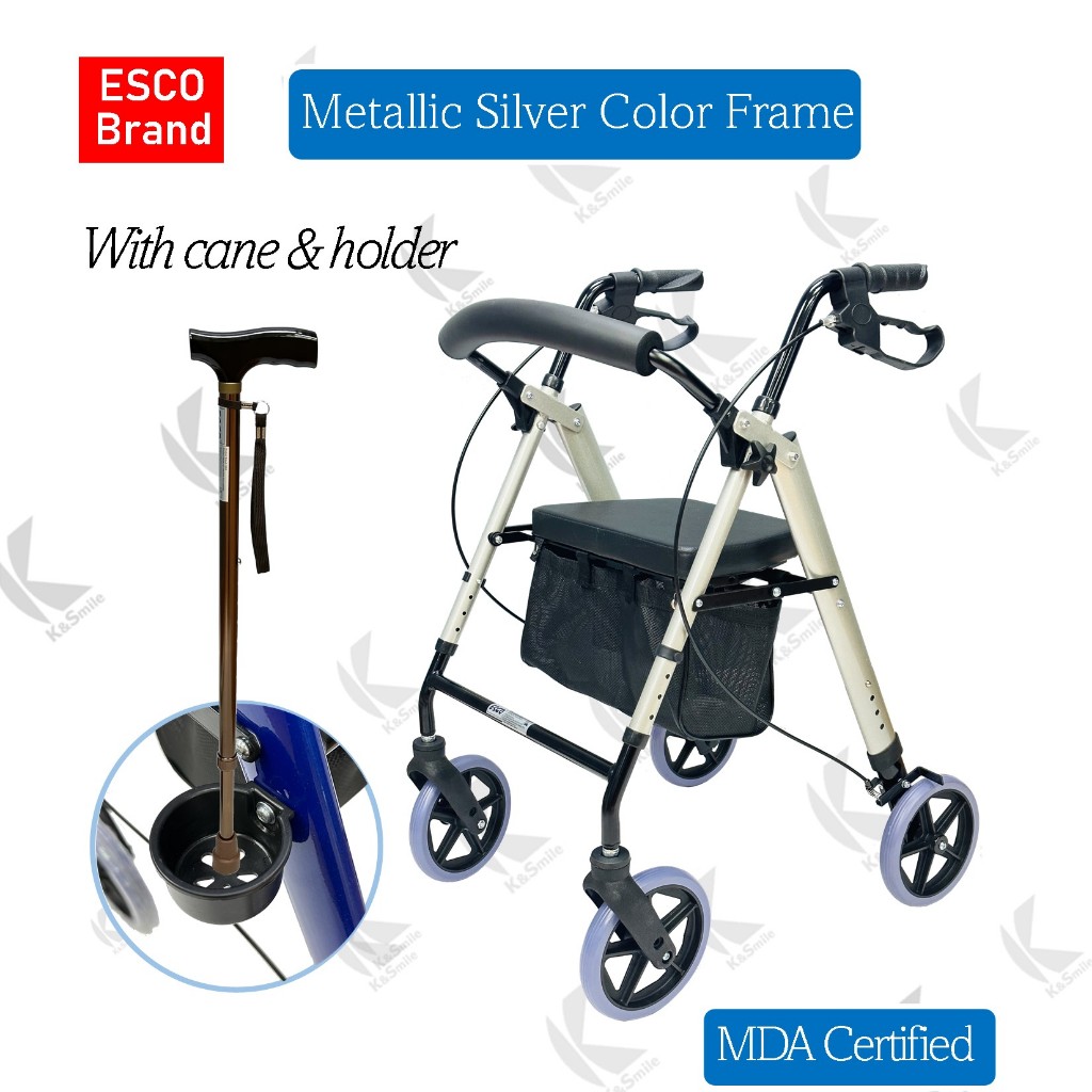 Esco Rollator Walker with seat /Tongkat beroda/助行器 | Shopee Malaysia