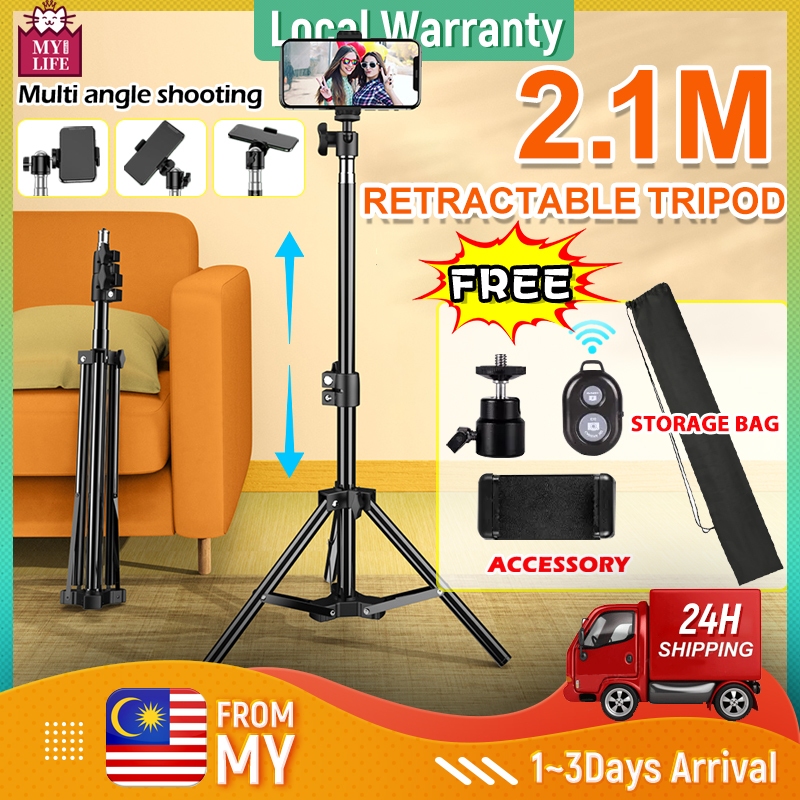 Portable 210cm Tripod Adjustable Selfie Stand Live Camera Selfie Tripod Phone Holder with ...