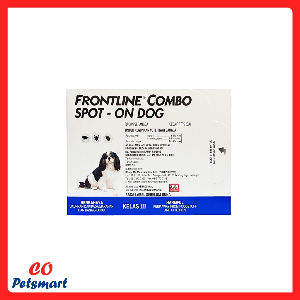 Frontline Combo Spot - On Dog ( Size : S,M,L ) Anti Tick / Anti Flea ...