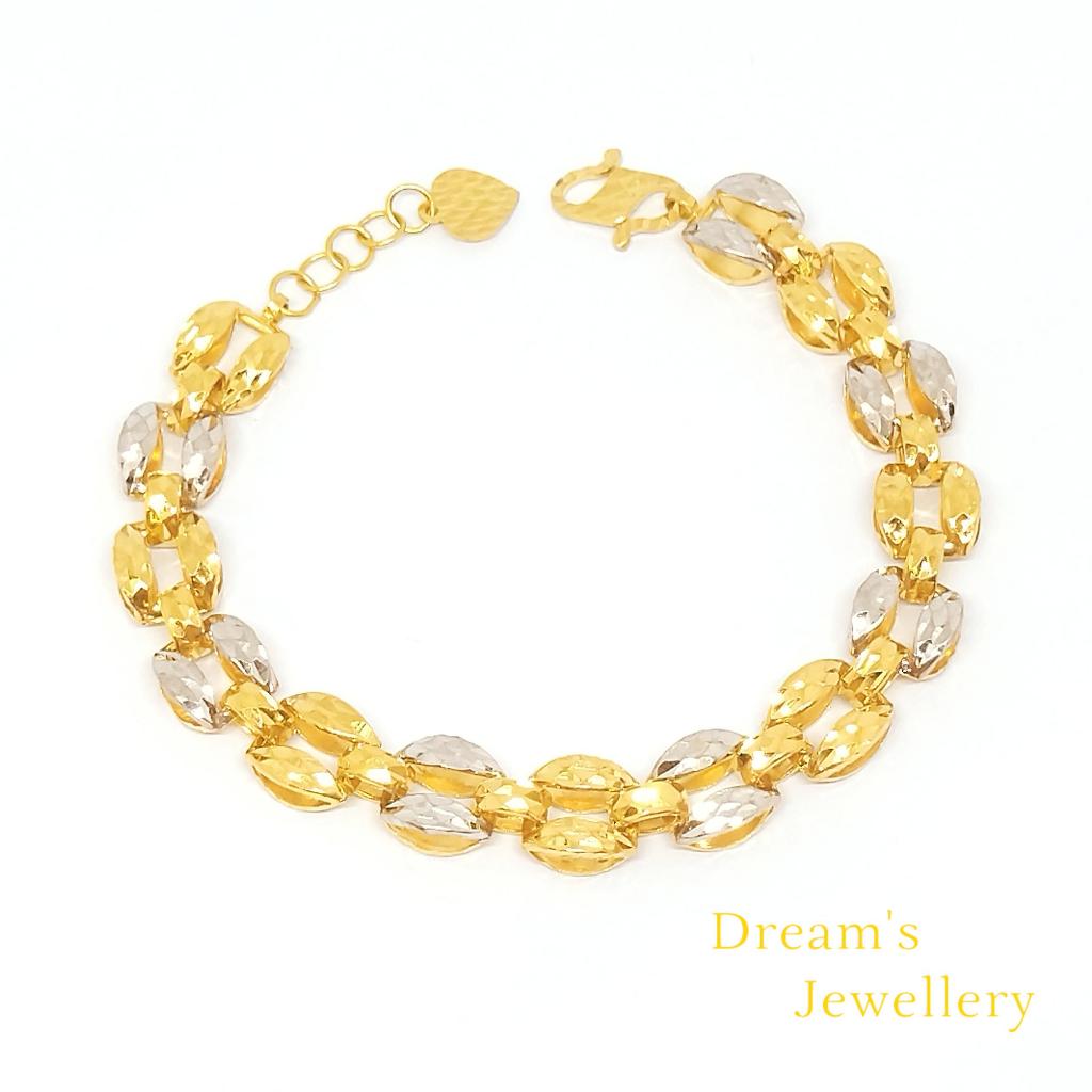Rantai Tangan Rolex Emas 916 / Tank Design Bracelet 916 Gold Dreams ...