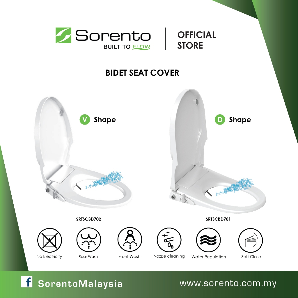 SORENTO Heavy Duty PP Material Bidet seat cover Non electric needed ...