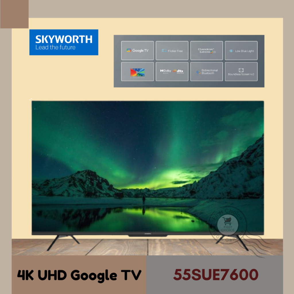 *CLEARANCE* Skyworth 55" 55SUE7600 4K UHD LED Google TV | Shopee Malaysia