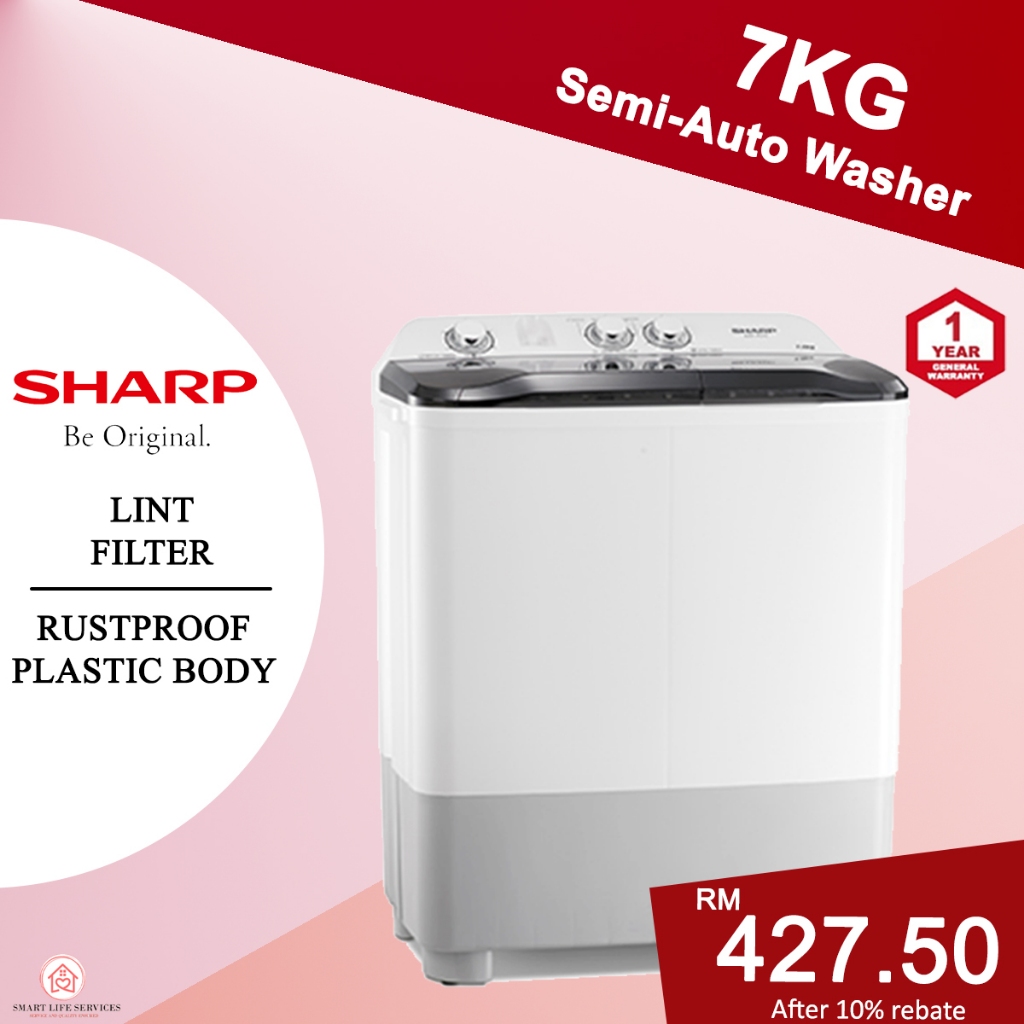 Sharp Semi Auto Washing Machine Washer 7/10/12/14kg | Shopee Malaysia
