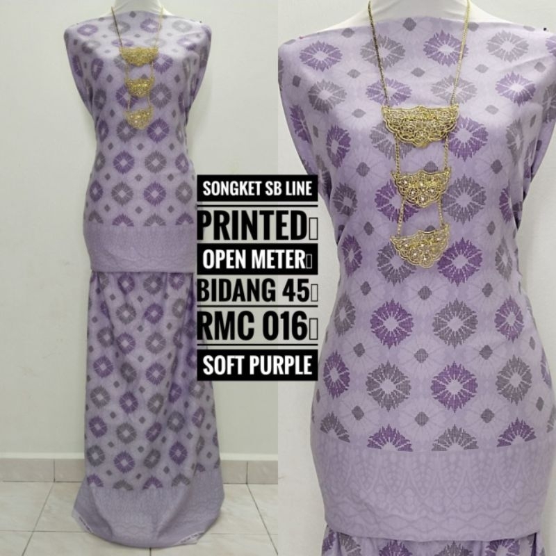 KAIN PASANG SB LINE COTTON SONGKET PRINTED IRON LESS-BIDANG 44/45/OPEN ...