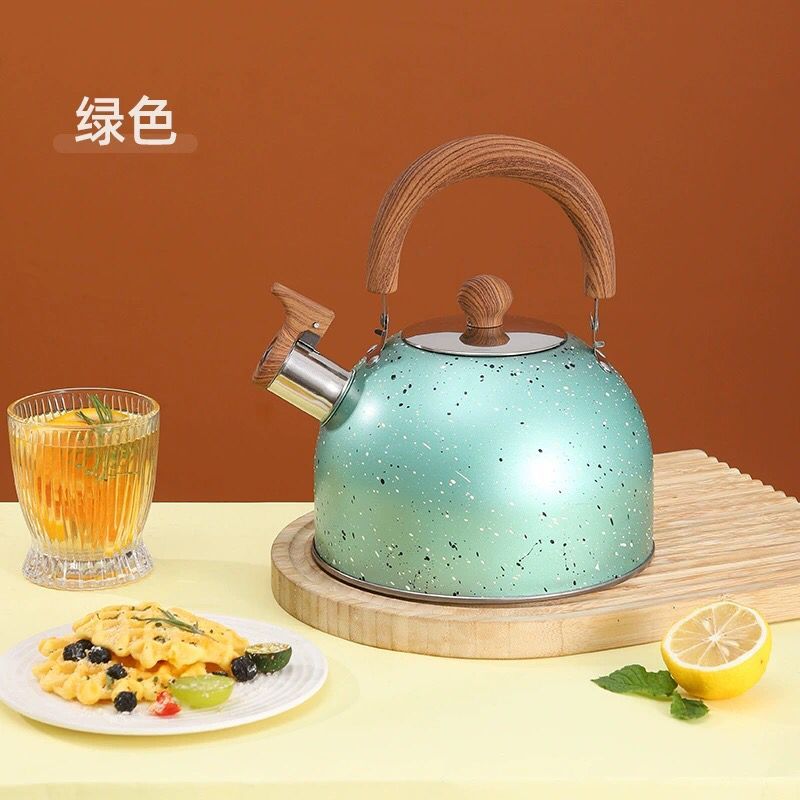 4L wood grain non-magnetic stainless steel kettle ( paint) 4L木纹无磁不锈钢壶 ...