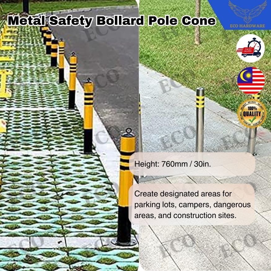 30inch H/D Metal/Stainless Steel Safety Bollard Fixed Pole Cone With ...