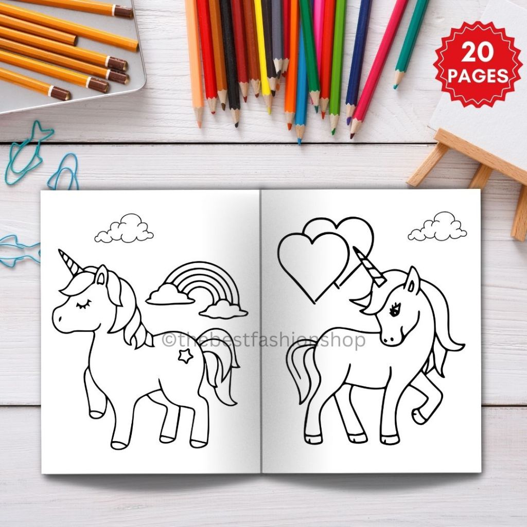 P158 [PDF] Unicorn Coloring Pages Printable Halaman Mewarna Kertas ...