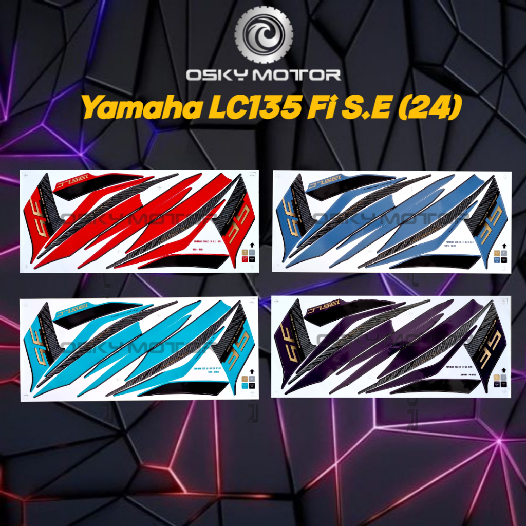 Yamaha LC135 V8 Fi S.E (24) Special Edition Body Sticker - Red / Blue ...