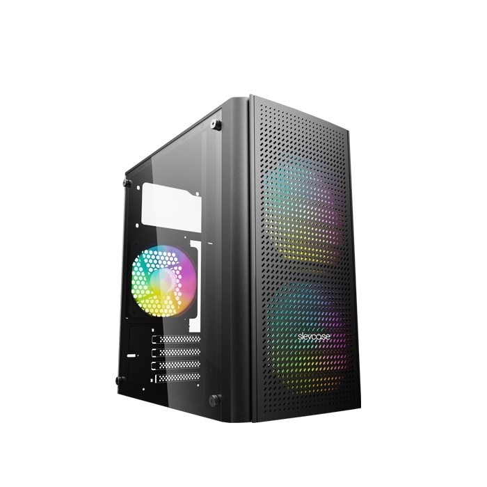 SLEVCASE INSIGHT MICRO ATX CASING / CASE WITH 3 PCS RGB FAN - BLACK ...
