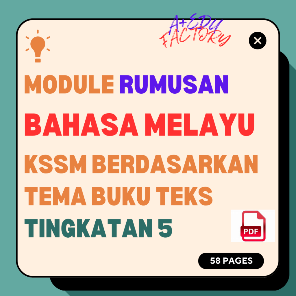 [📚PDF] MODUL RUMUSAN BAHASA MELAYU TINGKATAN 5 IKUT TEMA (SPM) KSSM PDF ...