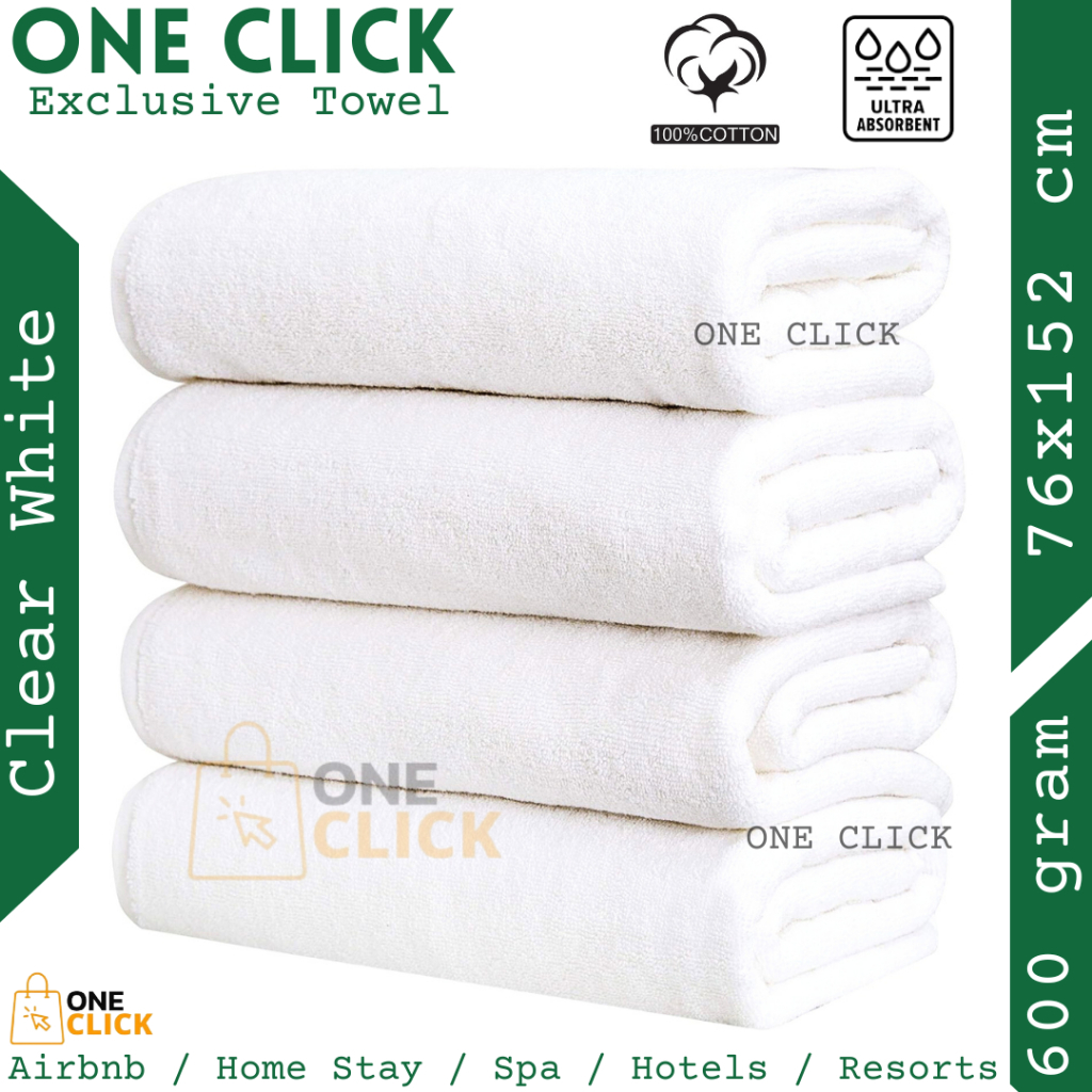 Exclusive White -100% Cotton 76CM X 152CM ( Bath Towel White ) Hotel ...