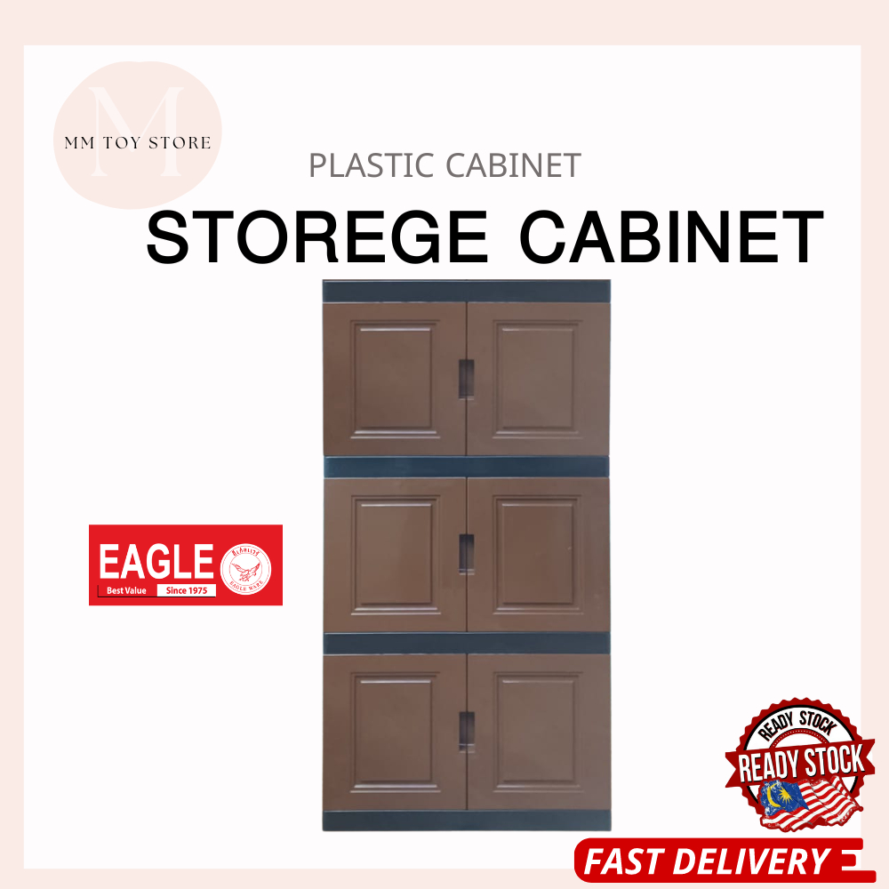 EAGLE DIY Plastic Storage Cabinet/Wardrobe/Almari Baju/Almari Serbaguna ...