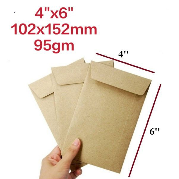 4"x6" Buff Manila Envelopes 50pcs/pack | Shopee Malaysia