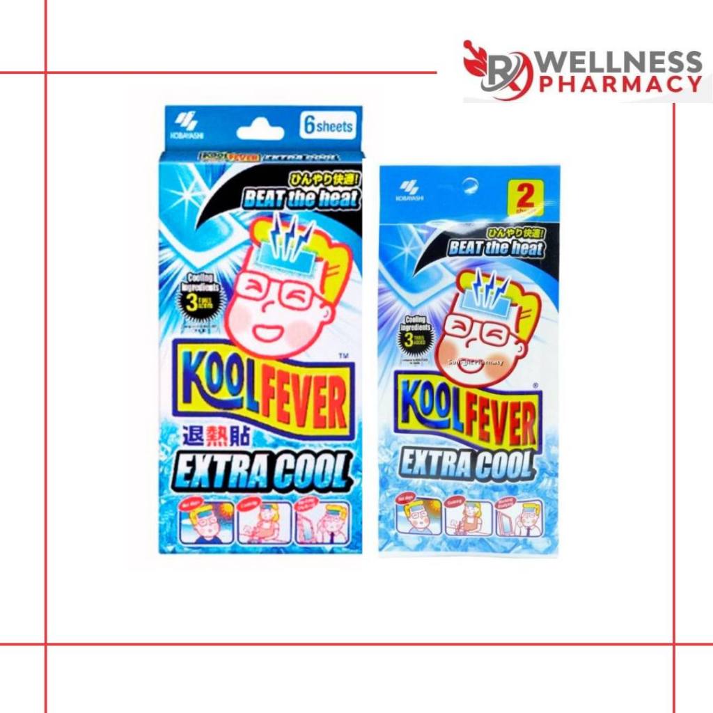 KOOL FEVER Cooling Gel Sheet Extra Cool - Adult 2s | 2s x 6 (Box ...