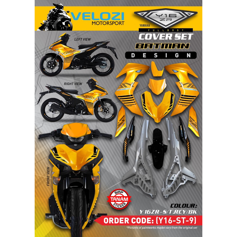 Y16 V1 Coverset Velozi Batman Kuning Purba Batman Yellow Siap Tanam ...