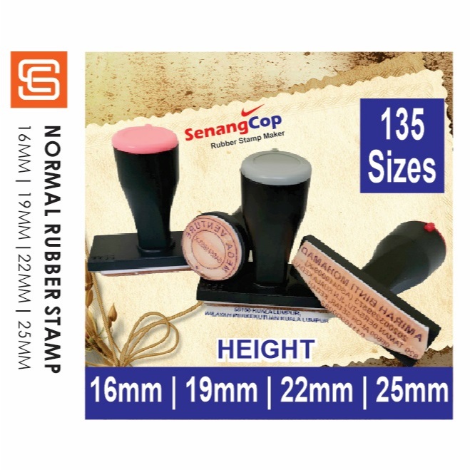 CUSTOM MADE NORMAL RUBBER STAMP SIZE HEIGHT: 16MM | 19MM | 22MM | 25MM ...