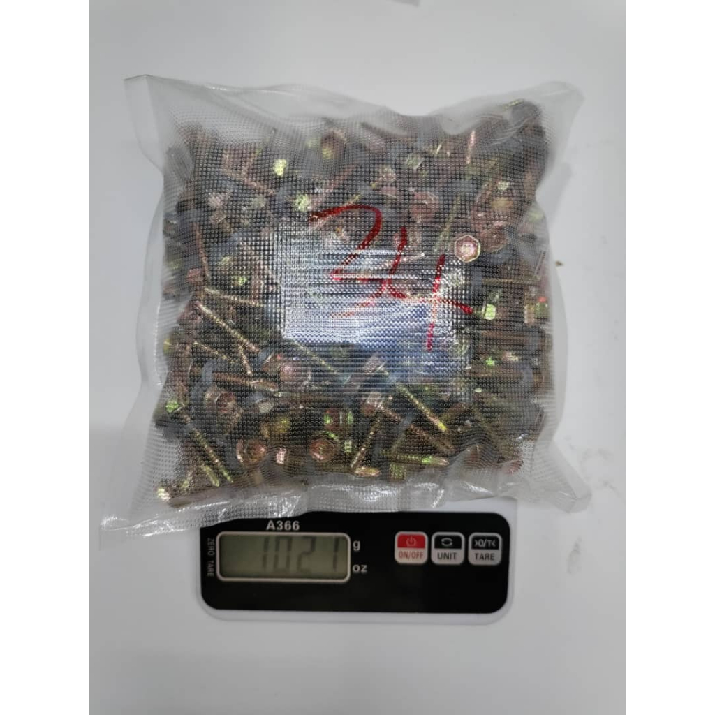 (1kg) Hex Self Drilling screw with washer / paku zink / paku besi ...