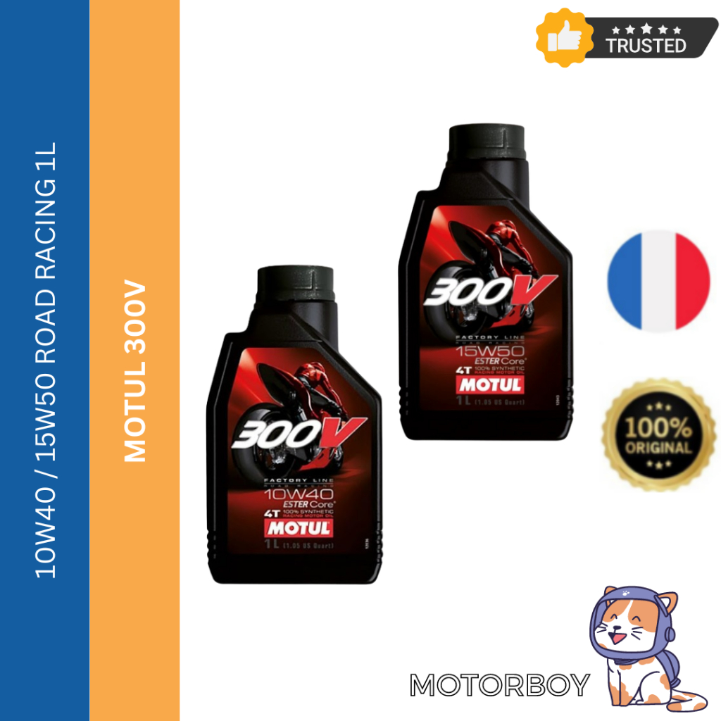 MOTUL 300V FACTORY LINE 15W50/10W40 ROAD RACING 4T ENGINE OIL FRANCE 1L | Shopee Malaysia