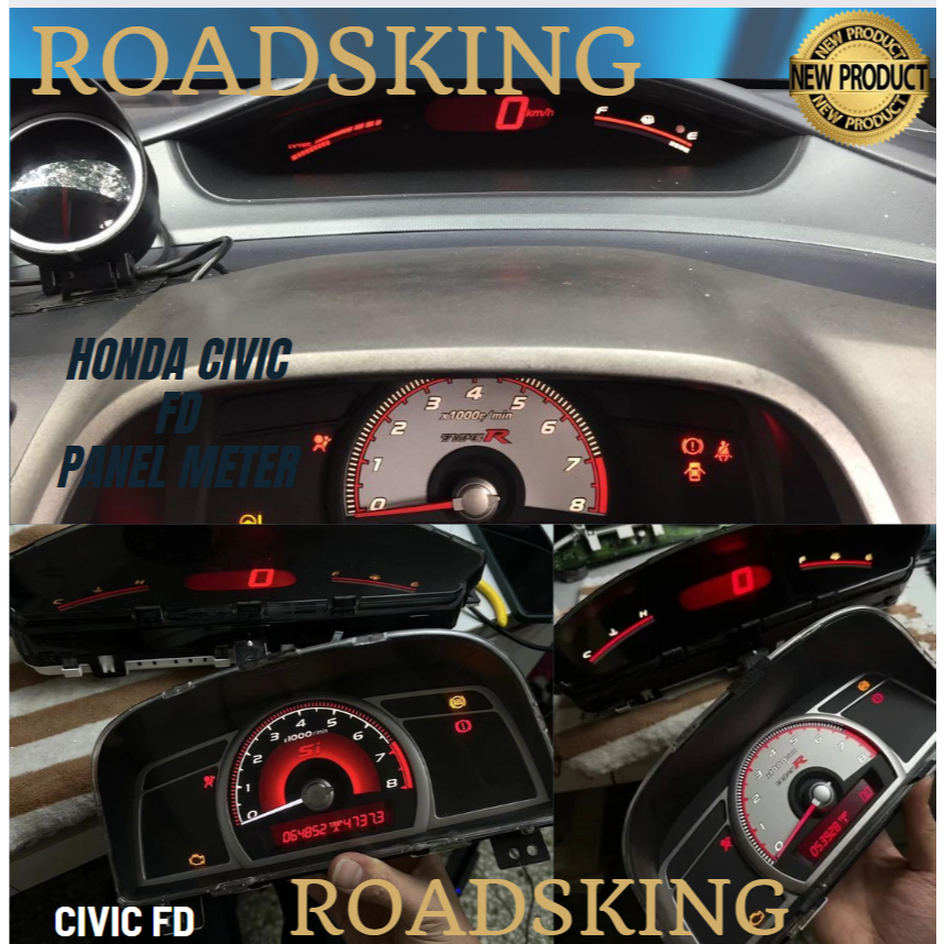 ORIGINAL JEPUN HONDA CIVIC FD FD1 FD2 JDM FULL PANEL METER CUSTOM TYPE ...