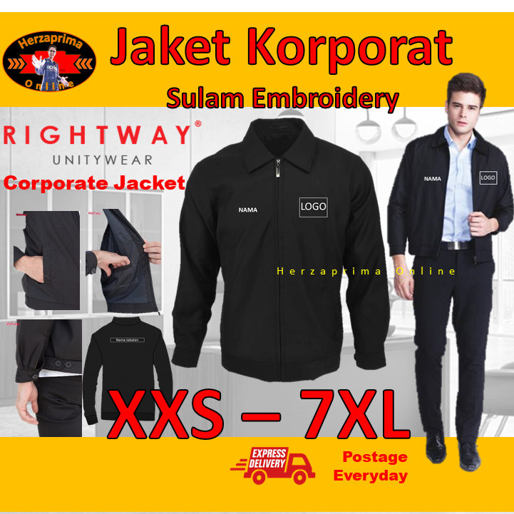 RIGHTWAY Executive Jacket Jaket Korporat Eksekutif Sulam Embroidery ...