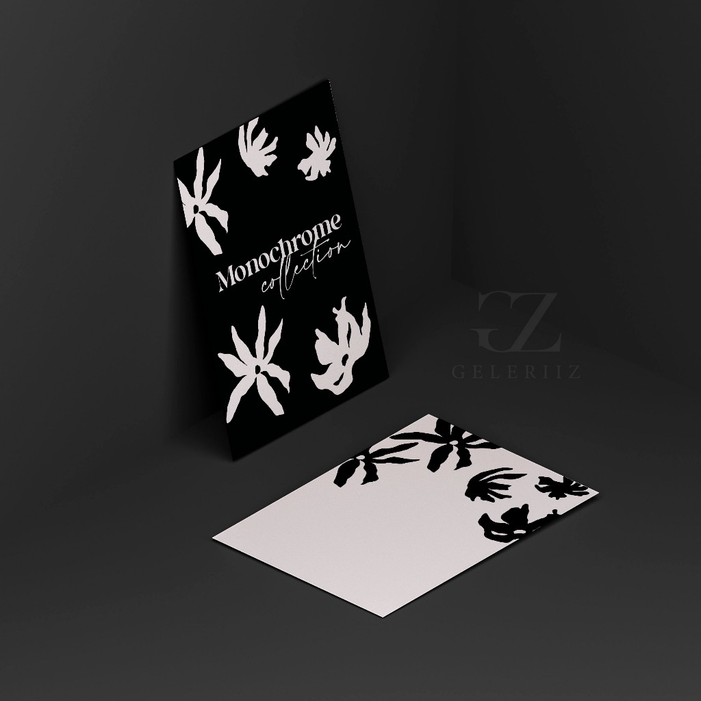 GELERIIZ THANK YOU CARD | DESIGN CARD | KAD HITAM PUTIH | Shopee Malaysia