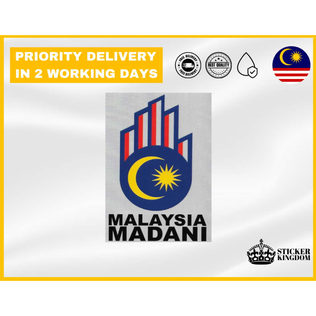 MALAYSIA MADANI STICKER PASTE OUTSIDE CAR STICKER MOTOR STICKER GREY ...