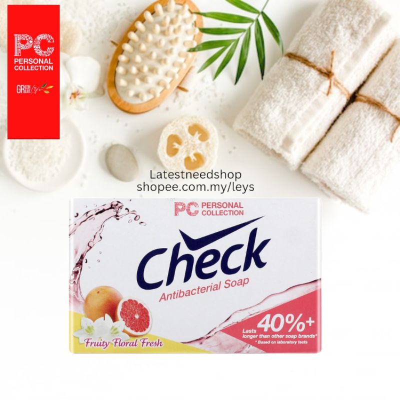 SABUN KULIT HALUS LEMBUT CHECK ANTIBACTERIAL SOAP FRUITY FLORAL FRESH ...