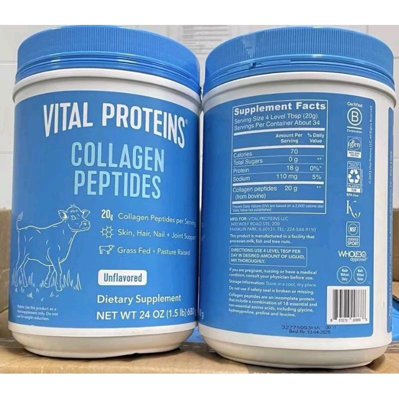 Vital Proteins Collagen Peptides Unflavored 567g 680g Lemon 752g | Shopee Malaysia