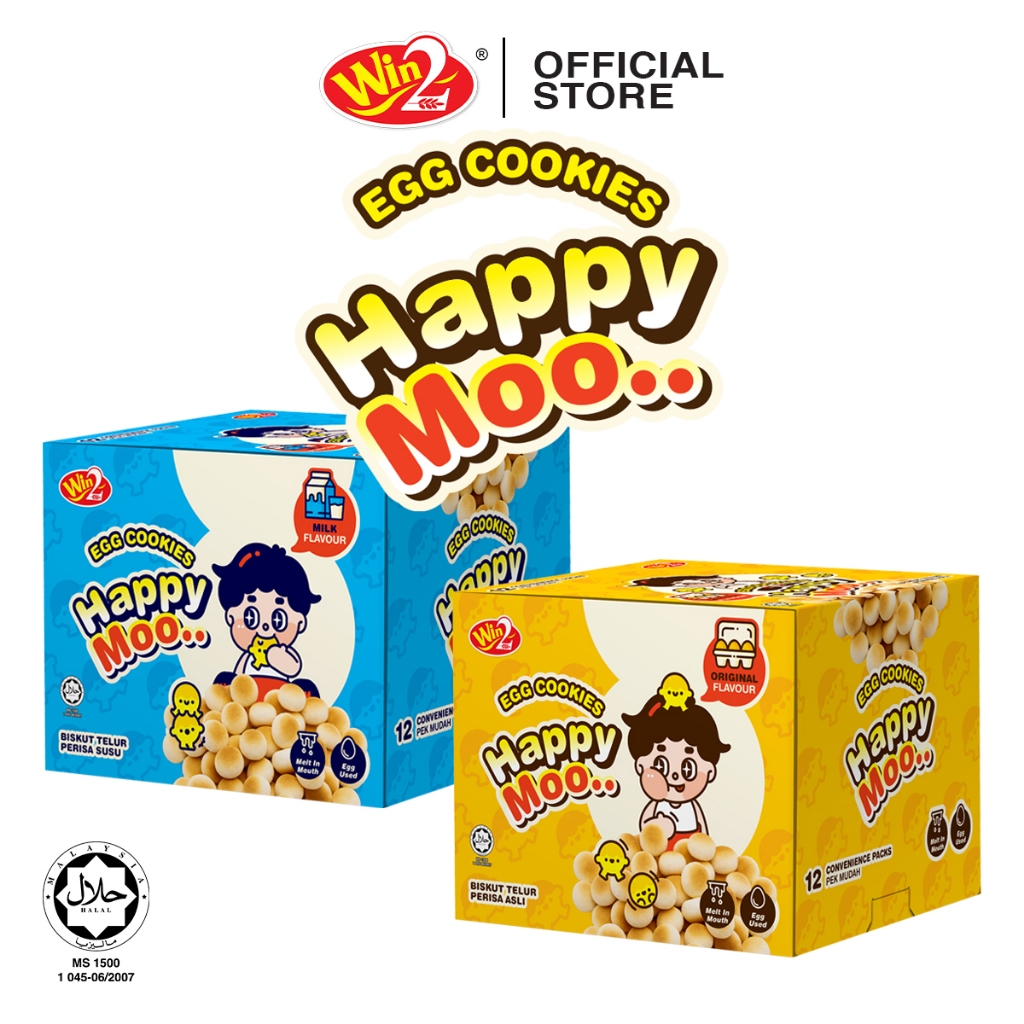WIN WIN FOOD HAPPY MOO EGG COOKIES 35G X 12PKTS | Shopee Malaysia