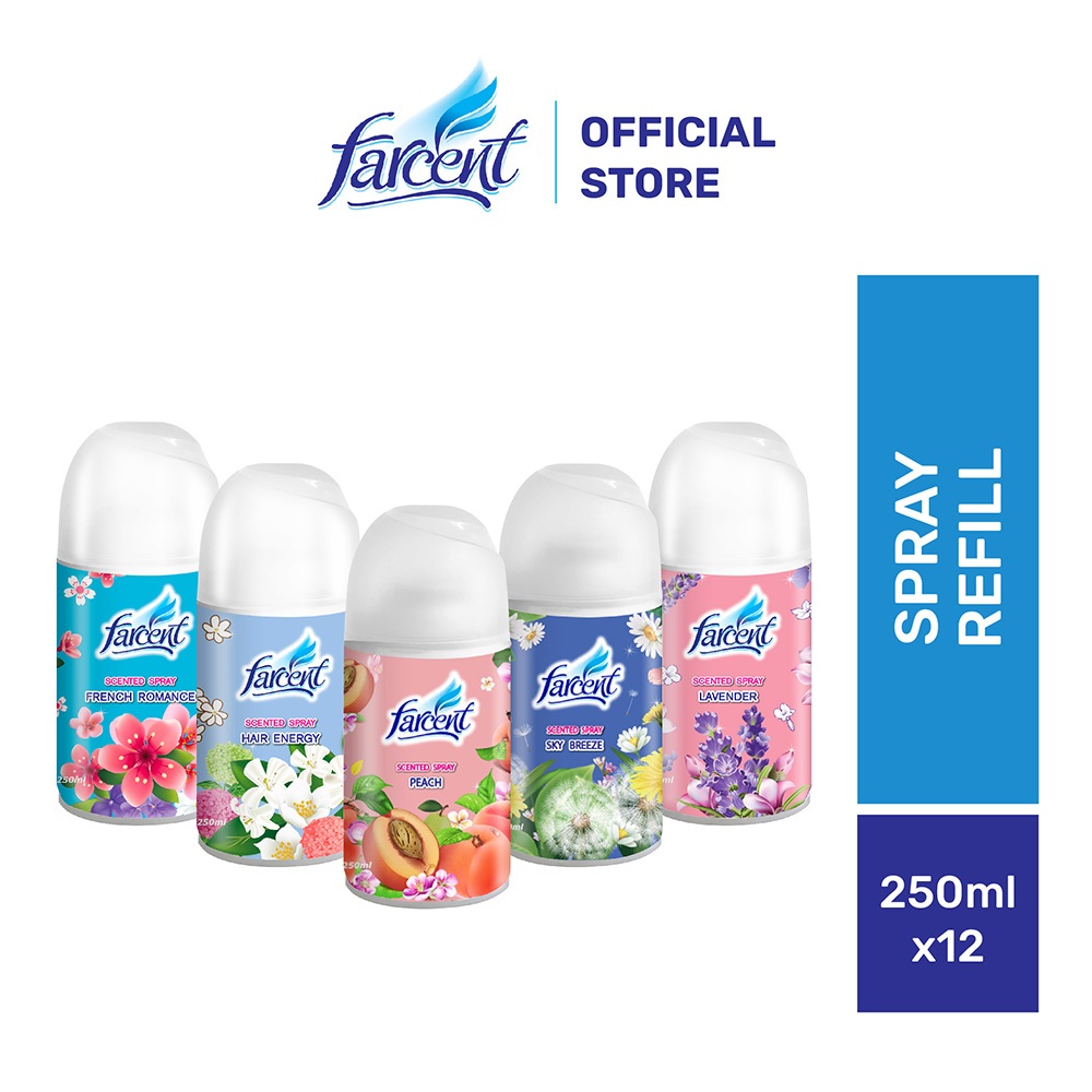 [Bundle of 6 & 12] Farcent Automatic Scented Spray Starter Refill Air ...
